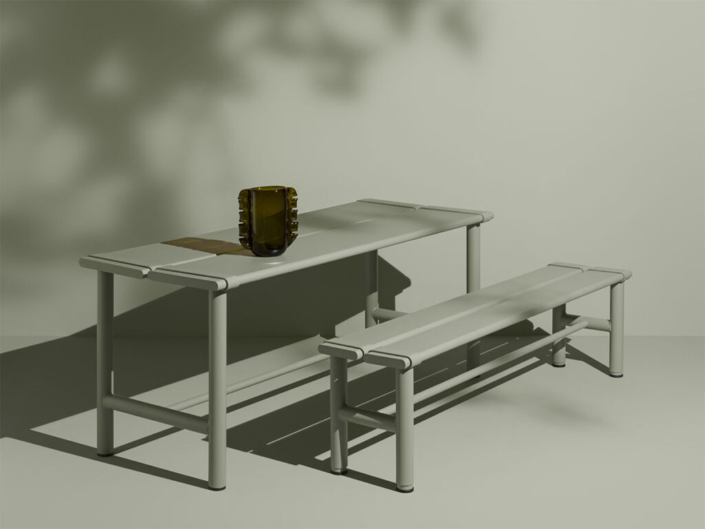 Bench & table designed for both indoor and outdoor | PARKER