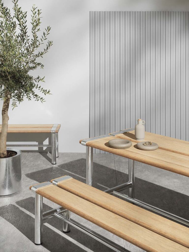 Bench & table designed for both indoor and outdoor | PARKER